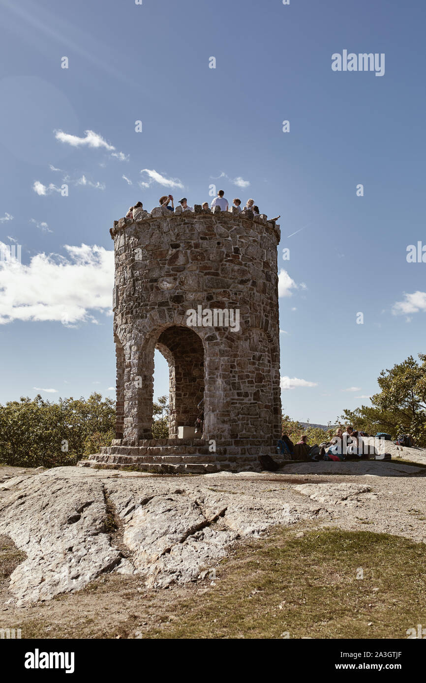 Camden, Maine - September 26th, 2019: Tourists on top of observation ...