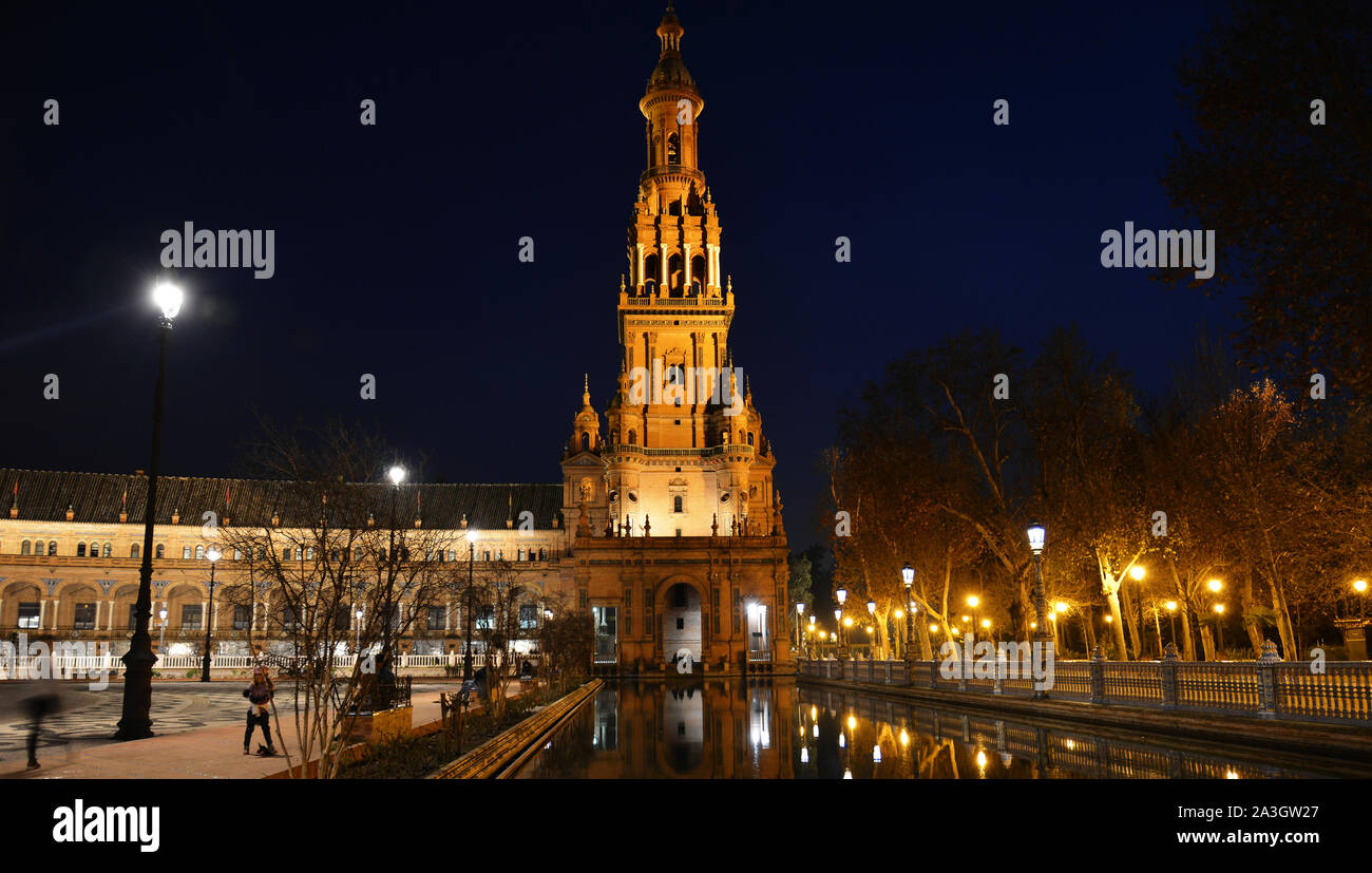 the splendid night of Seville in Spain Stock Photo - Alamy