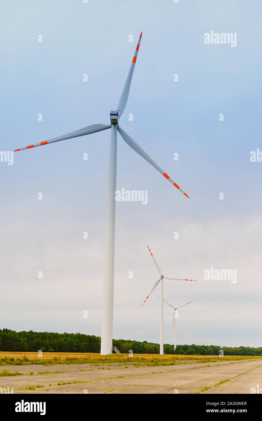 Windturbine. Eco power renewable energy production from wind. Windmill ...