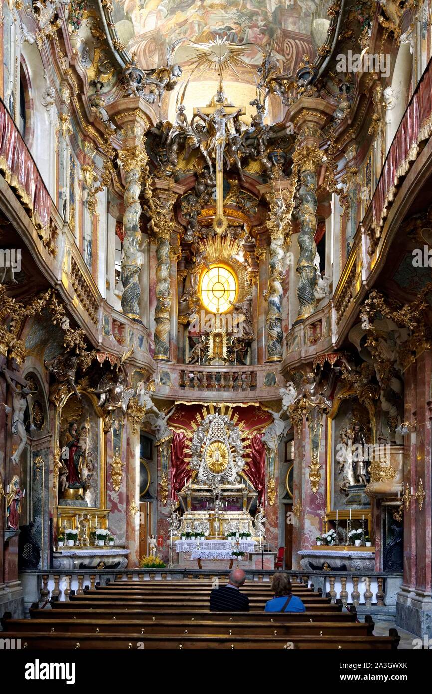 Germany, Bavaria, Munich, Asamkirche, Church of St. Johann Nepomunk ...