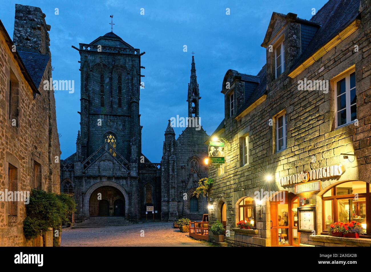 France, Finistere, Locronan, labelled Les plus Beaux Villages de France ...