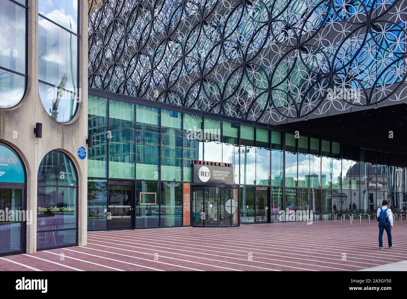 Entrance to the REP, the Birmingham Repertory Theatre in the centre of ...