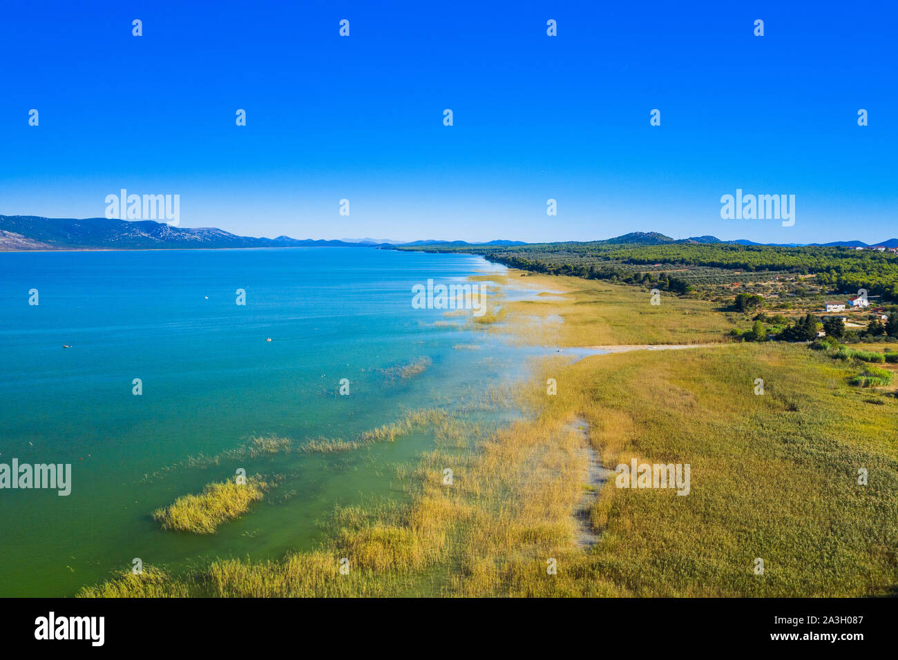 Beautiful nature park Vrana lake (Vransko jezero), Dalmatia, Croatia ...