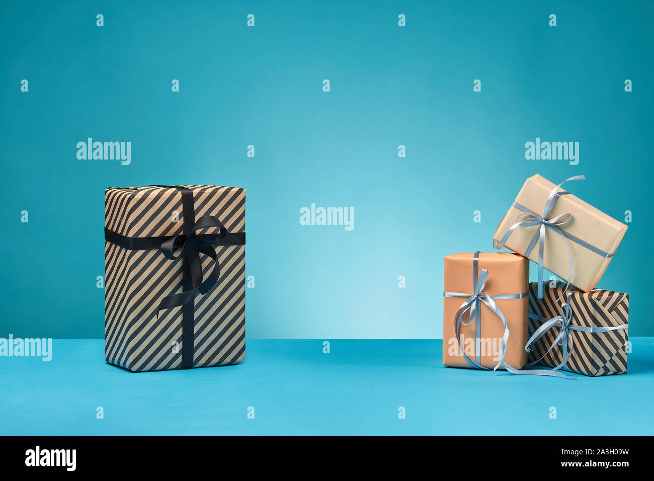 Isolated luxury wrapped gift box with ribbons hi-res stock photography ...