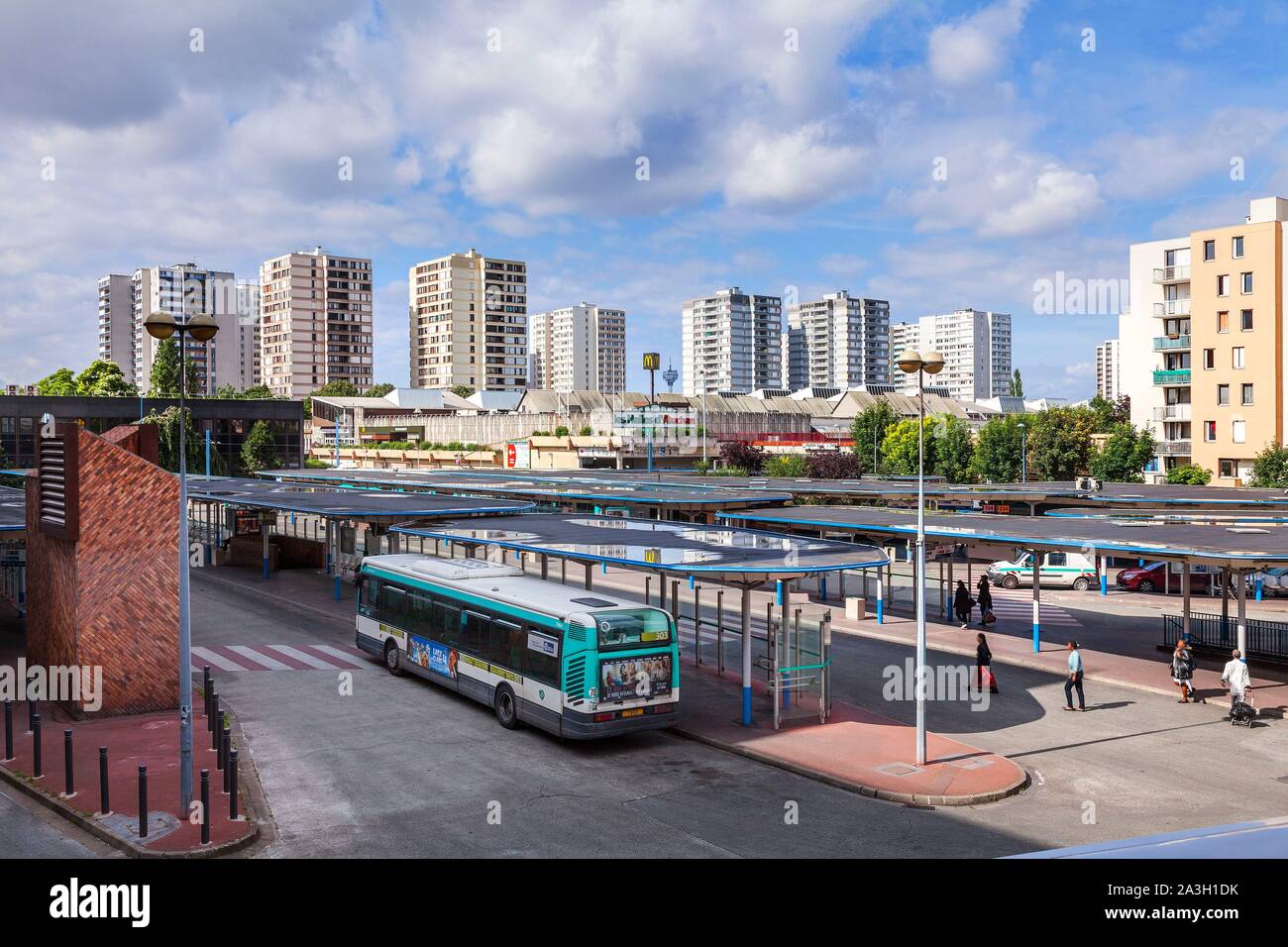 France, Seine Saint Denis, Bobigny, Bus station, Metro Pablo Picasso ...
