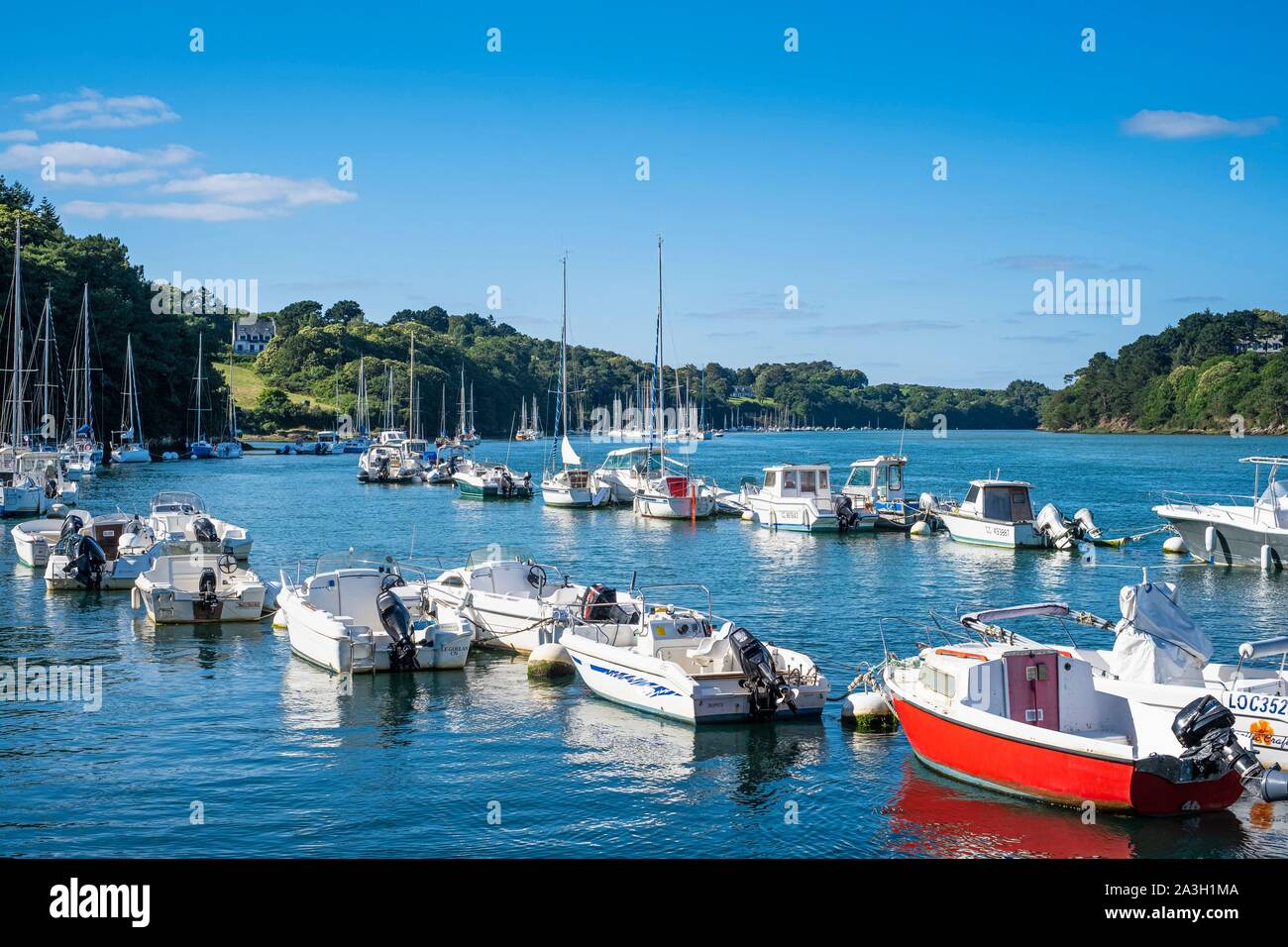 France, Finistere, Clohars-Carnoet, Le Pouldu at the mouth of La?ta ...
