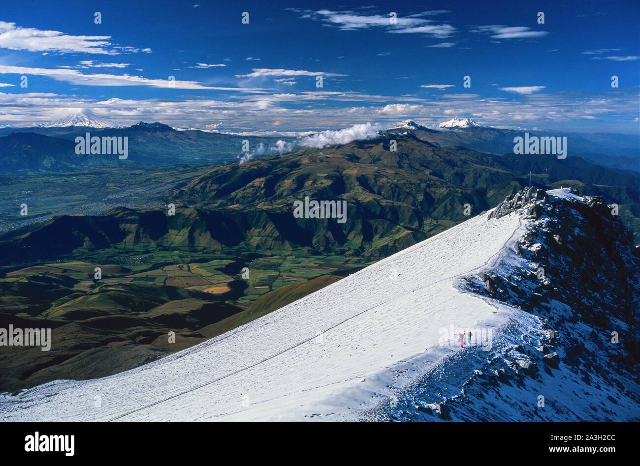 Ecuador, Pichincha, Ascension on top of Pichincha volcano Stock Photo ...