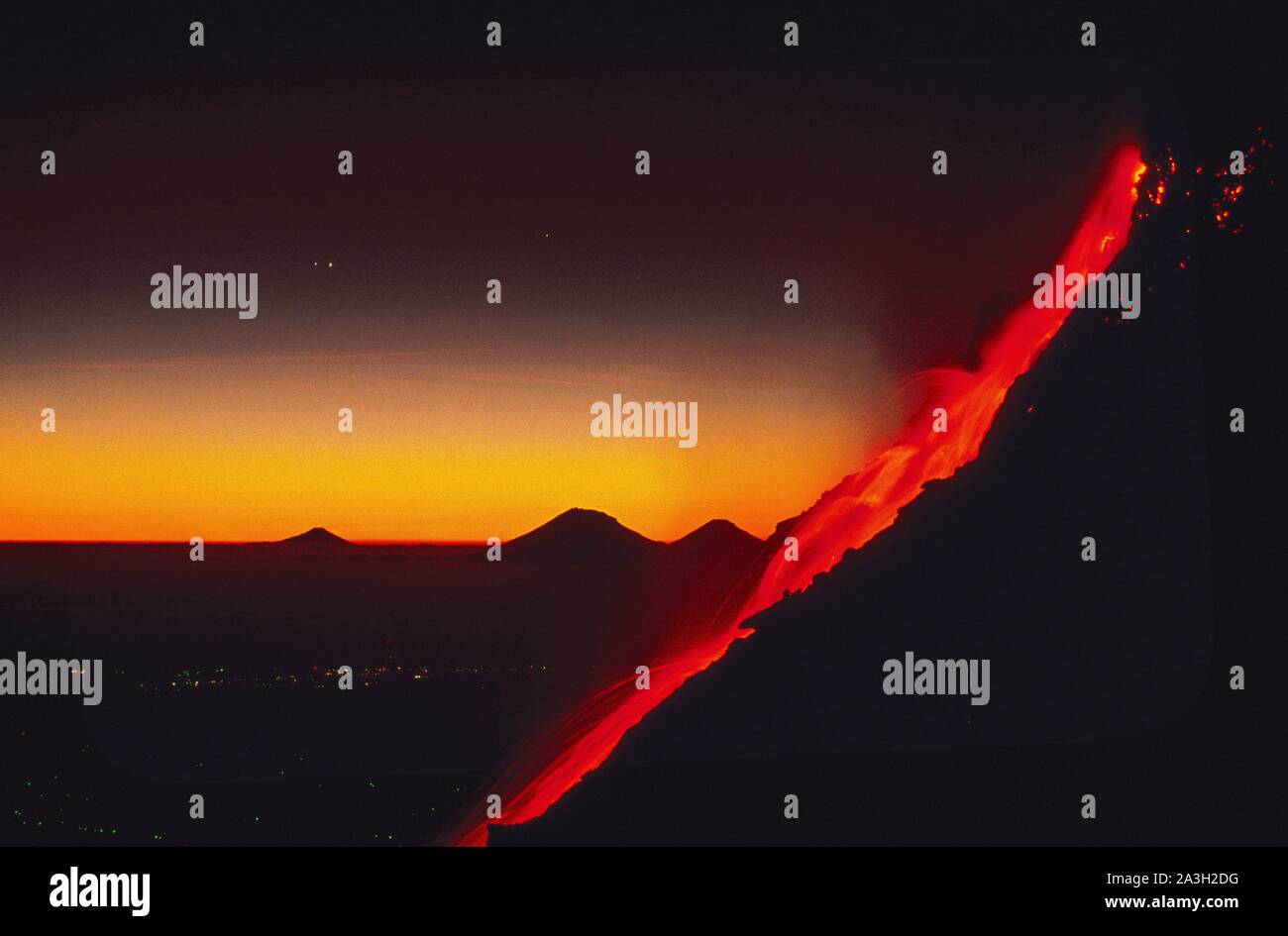 Indonesia, Central Java, Merapi Volcano, Lava Falls on Merapi Volcano ...