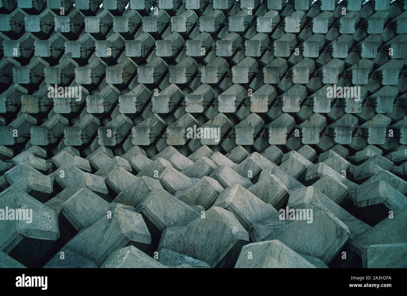 Japan, Hokaido, Sabo Dam erected by Japanese engineers to restrain ...