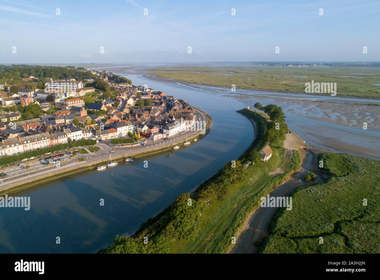 France, Somme, Baie de Somme, Saint Valery sur Somme, mouth of the ...