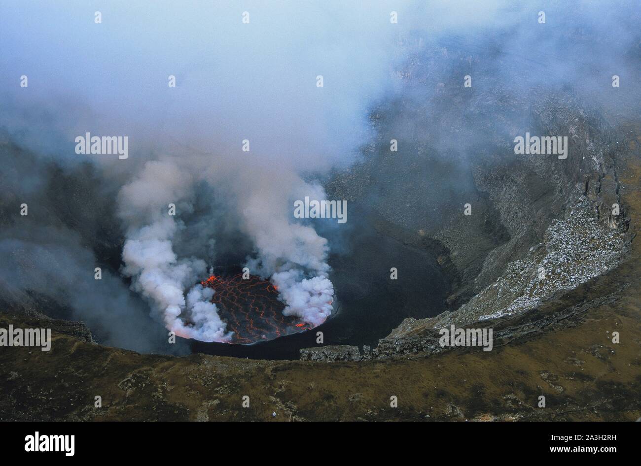 Congo, North Kivu, Nyiragongo Volcano, Eruption of Nyiragongo volcano ...