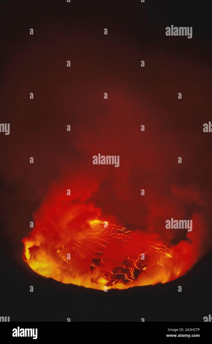 Congo, North Kivu, Nyiragongo Volcano, Eruption of Nyiragongo volcano ...