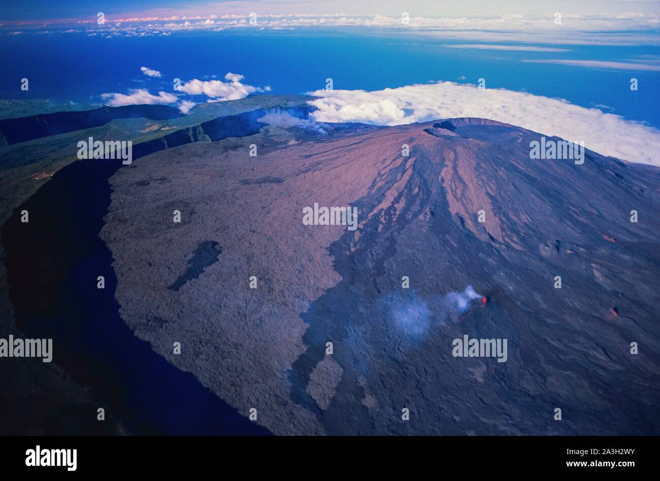 Piton de la fournaise eruption aerial hi-res stock photography and ...