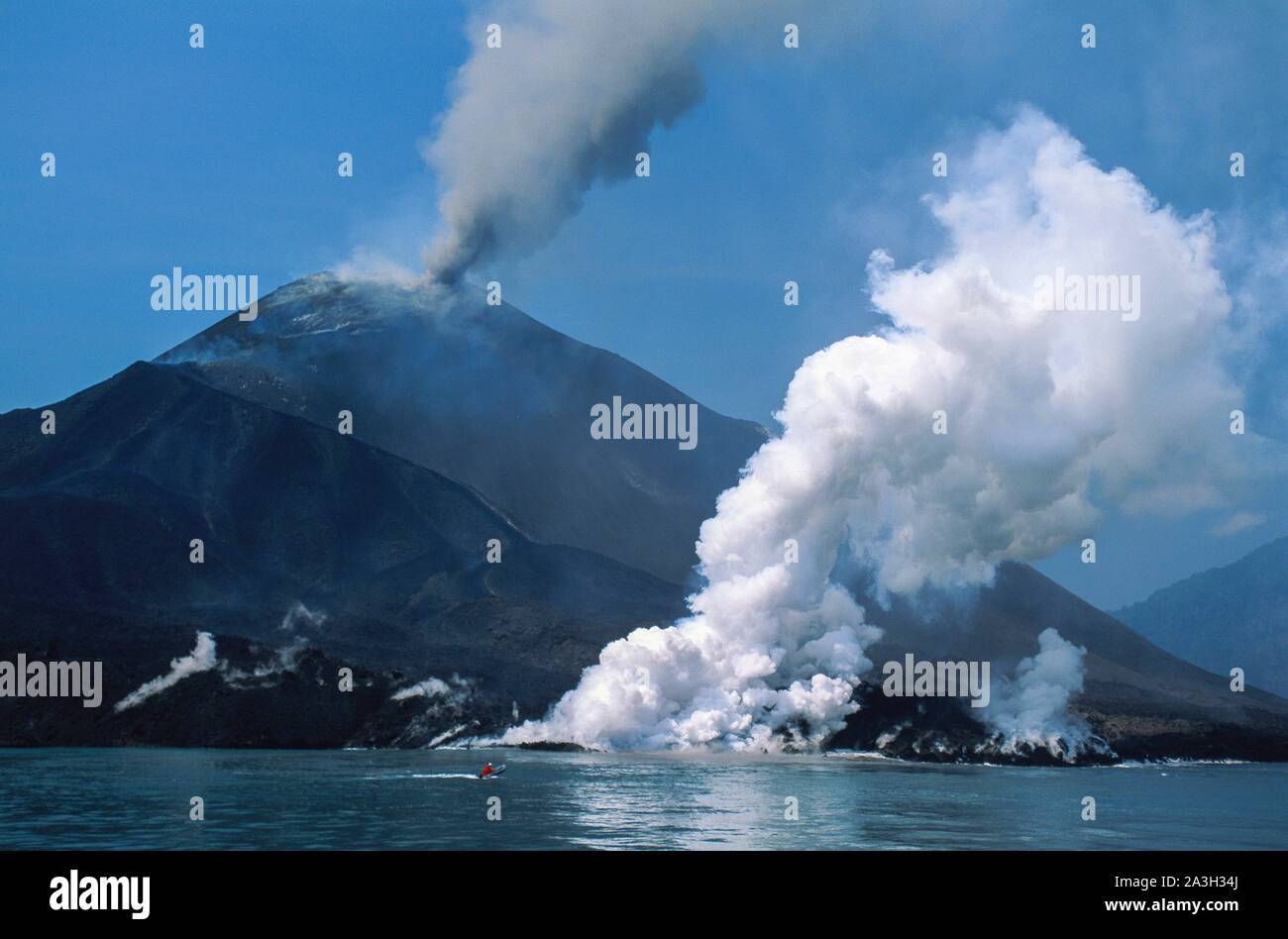 Indonesia, Strait of the Sunda, Eruption of Krakatau Volcano Stock ...