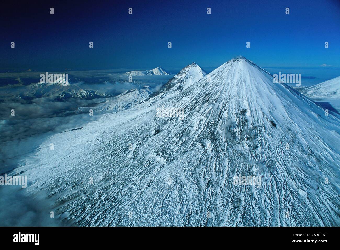 Russia, Kamchatka, Group of volcanoes of Klyuchevskoy Stock Photo - Alamy