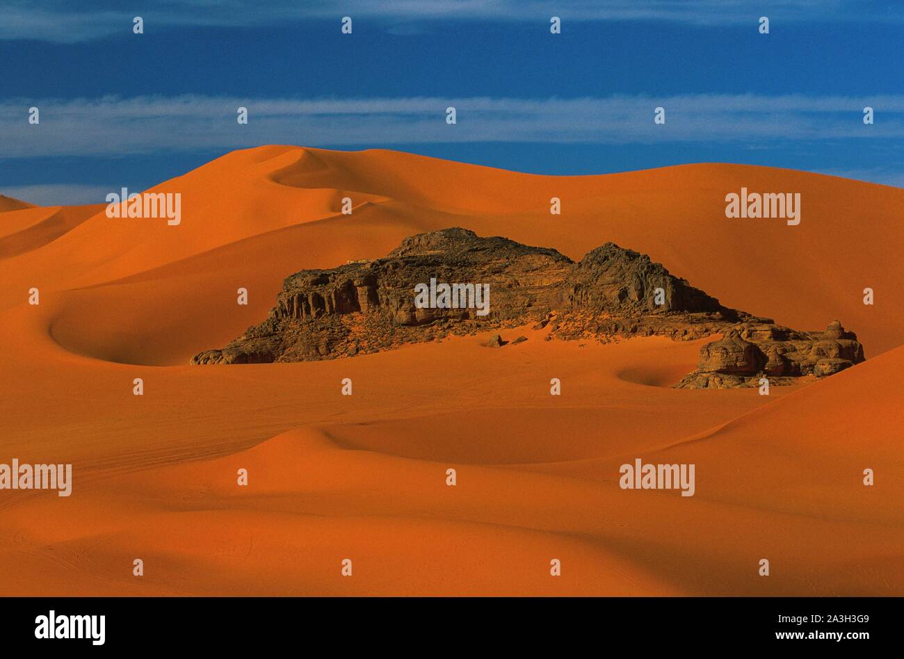 Algeria, Sahara, Djanet, Landscape of Erg Admer, Tassili n'Ajjer Stock ...