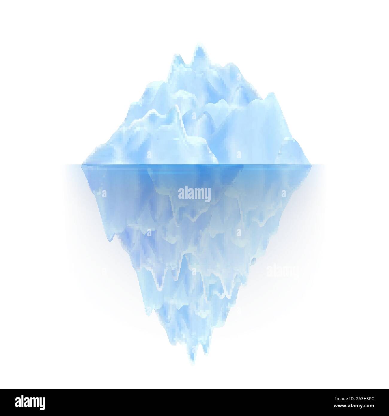 Glacier Ice Rock Floating On Water Waves Vector Stock Vector Image ...