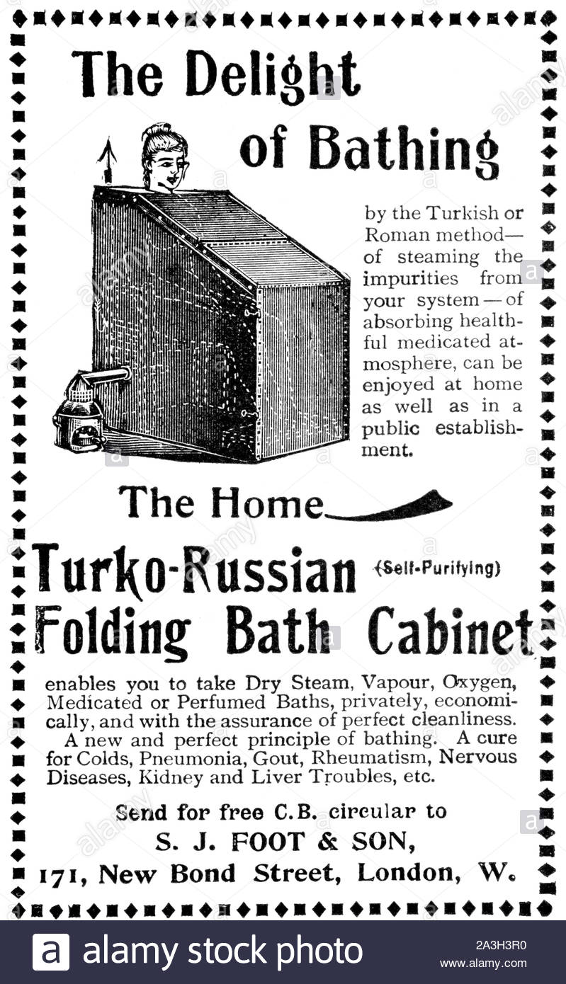 Victorian era, Turkish Bath Cabinet at home, vintage advertising from ...