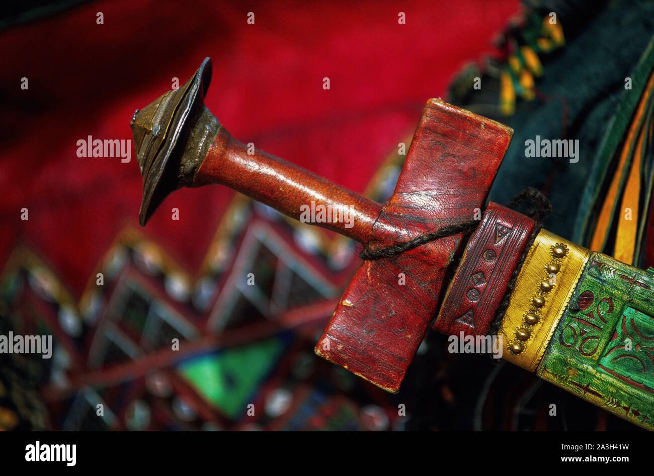 Algeria, Tamanrasset, details of the Tuareg swords at the Tafsit ...