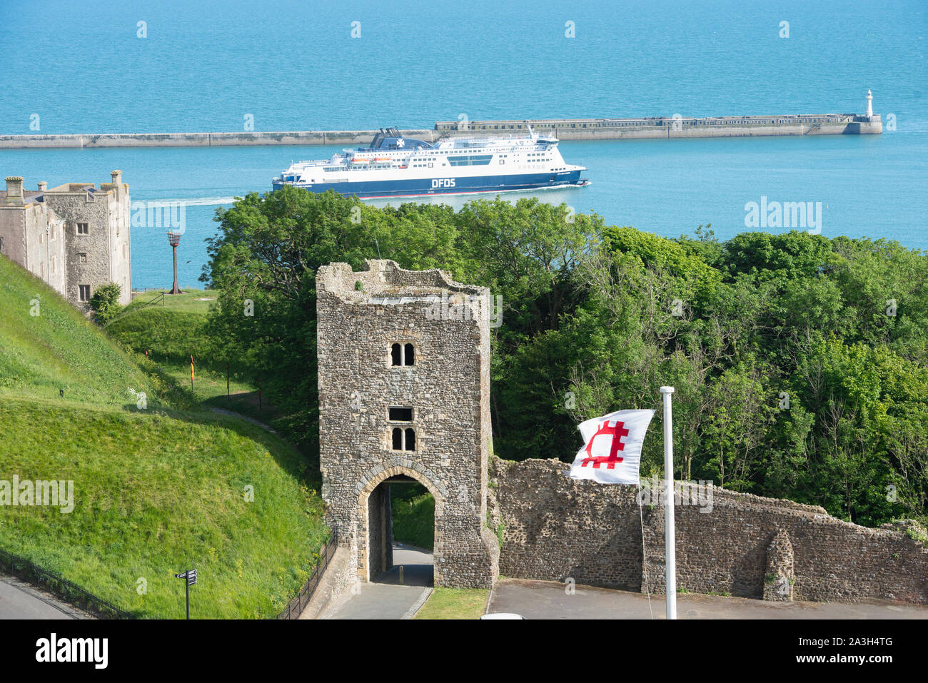 View from the Keep of Dover Castle with Colton's Gate and the Heritage ...
