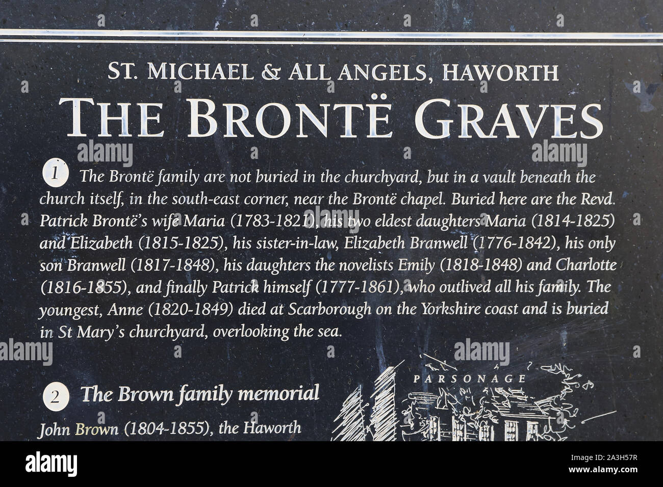 The Bronte Graves in St Michael & All Angels churchyard in Haworth ...