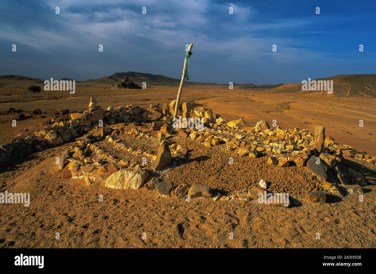 Algeria, Hoggar, Sahara, Tamanrasset, Islamic Tomb in the Atakor Massif ...