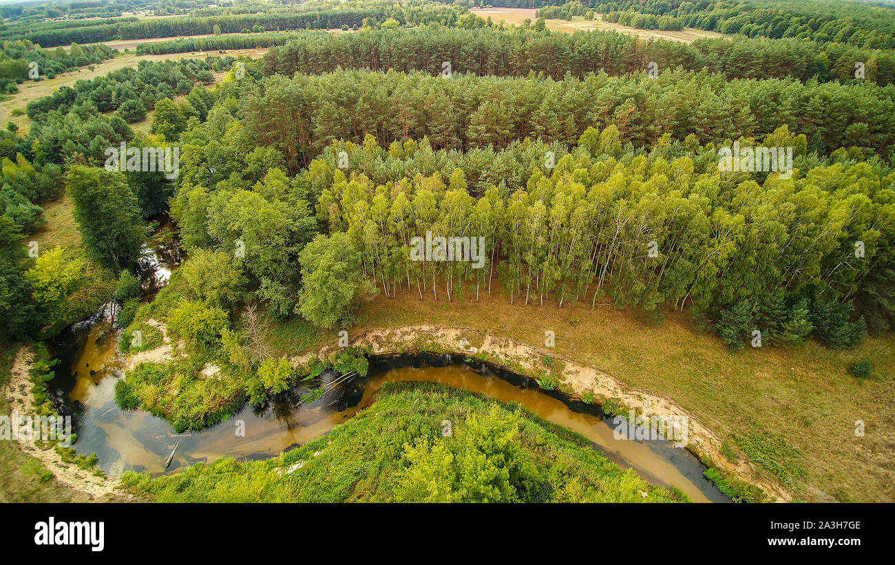 The mysterious river Grabia on a summer day, Poland, 2019 Stock Photo ...
