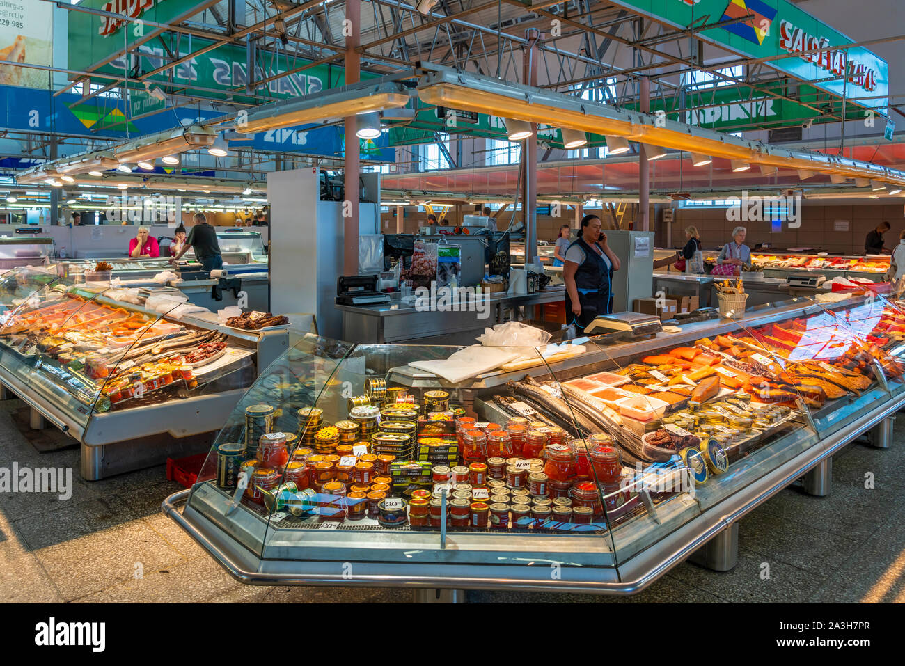 Interior views of the Central Market and bazaar in Riga, Latvia Stock ...