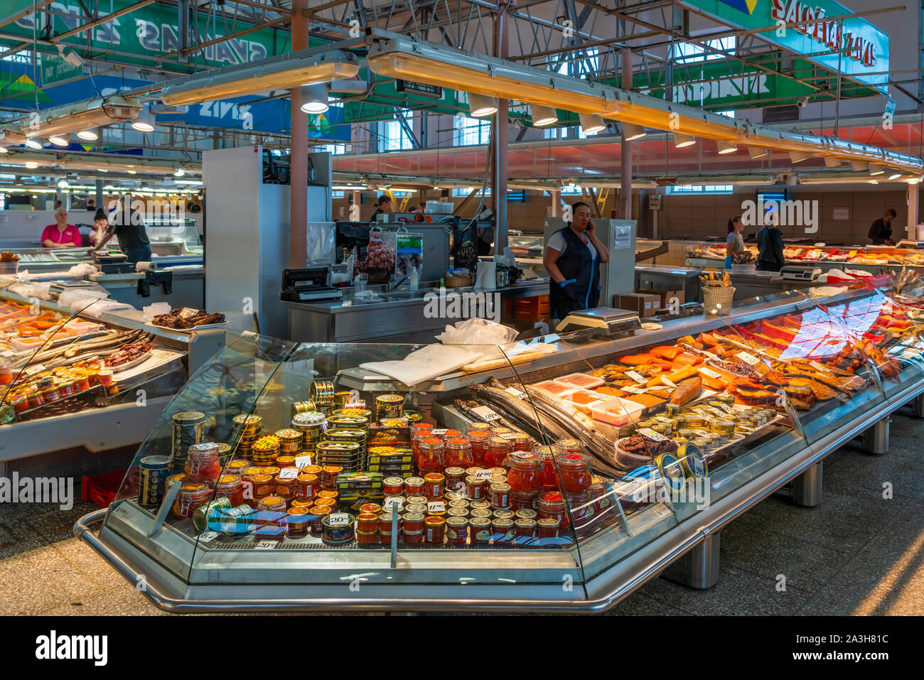 Interior views of the Central Market and bazaar in Riga, Latvia Stock ...