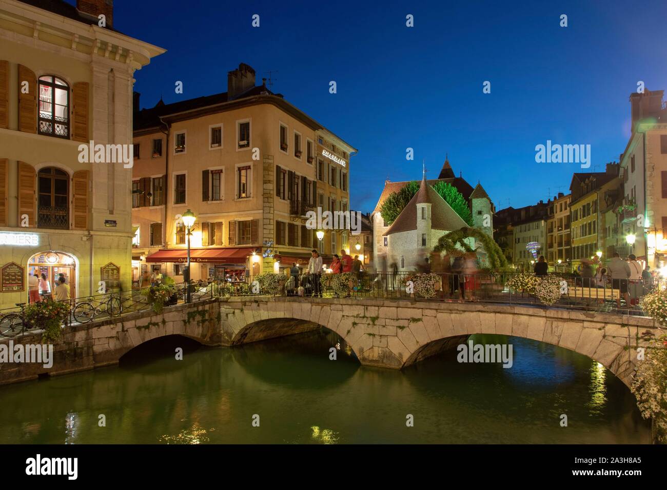 France, Haute Savoie, Annecy, the canal Thiou deversoir of the lake ...