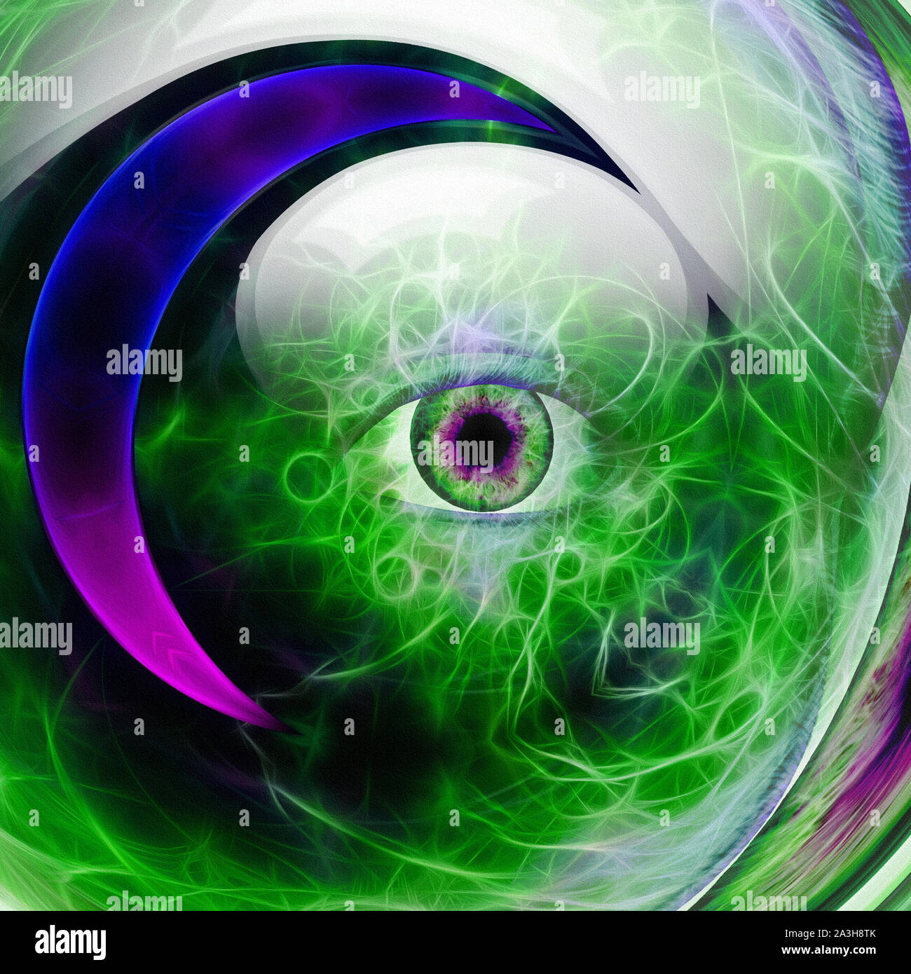 Crystal Ball with all seeing eye Stock Photo - Alamy