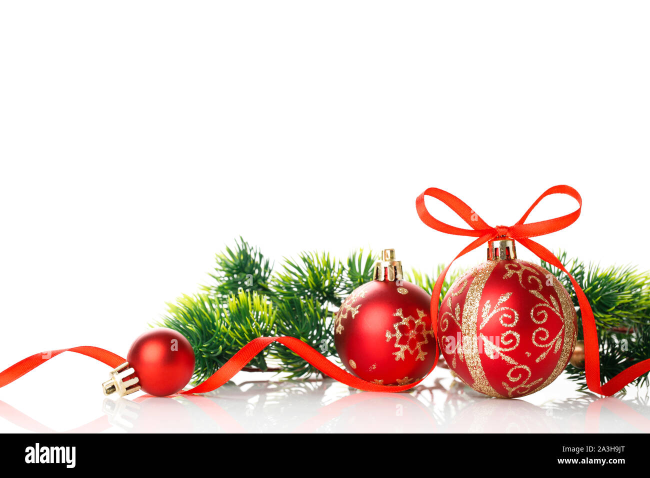 Christmas decorations on isolated white background Stock Photo - Alamy