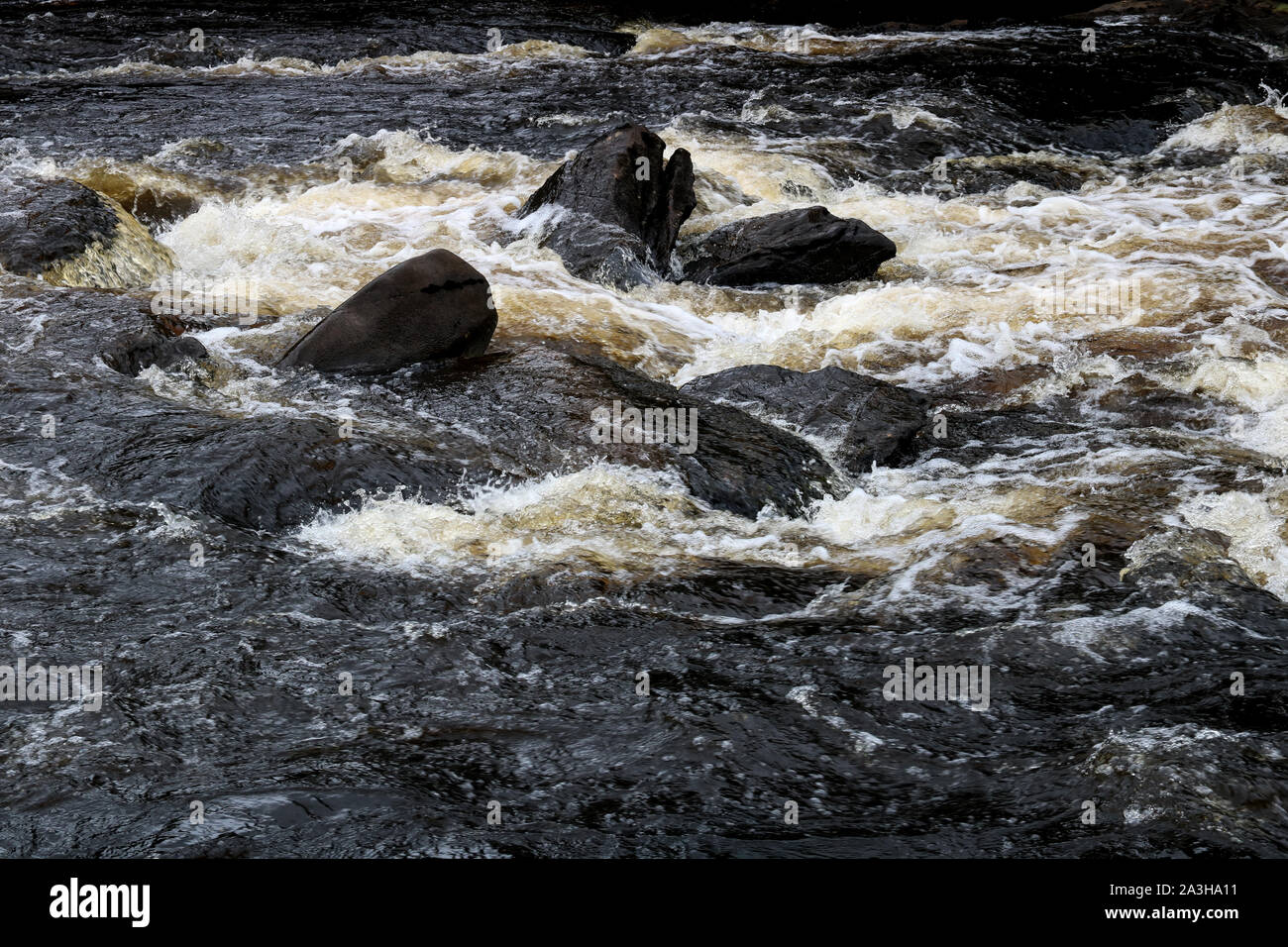 Rushing water in a highland river in Scotland Stock Photo - Alamy