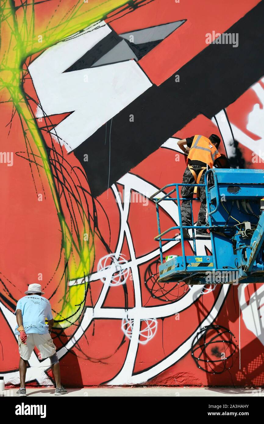 France, Cote d'Or, Villars Fontaine, La Karriere, Street Art on the Roc ...