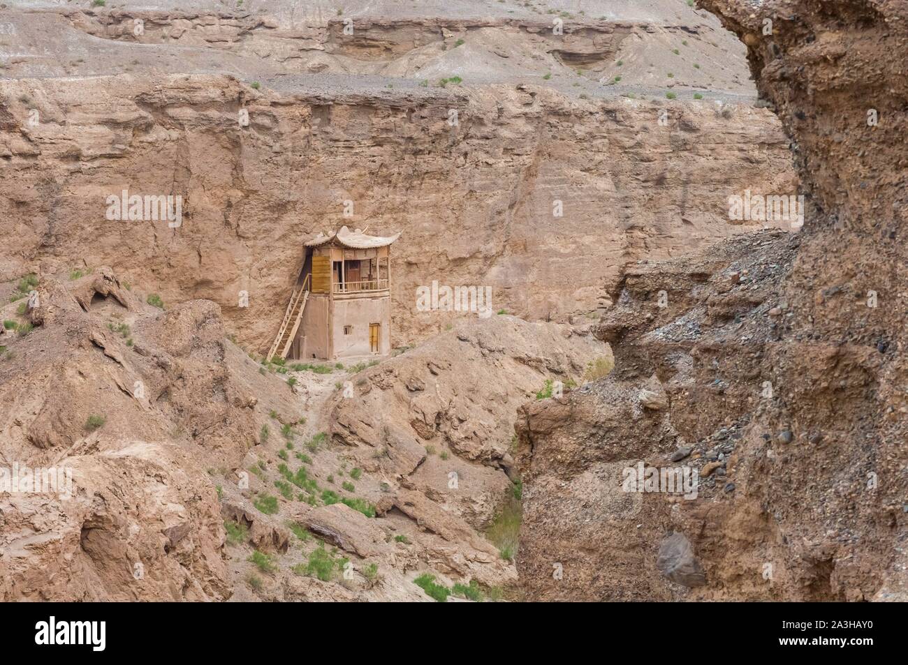 China, Gansu province, Yulin, caves ornated with buddhist frescoes and ...