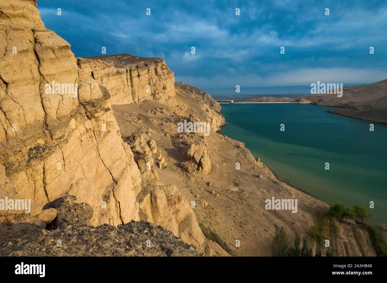 China, Xinjiang autonomous region, Turfan or Turpan, water tank Stock ...