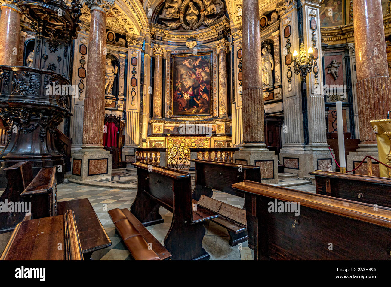 The beautiful interior of Real Chiesa di San Lorenzo , a Baroque-style ...