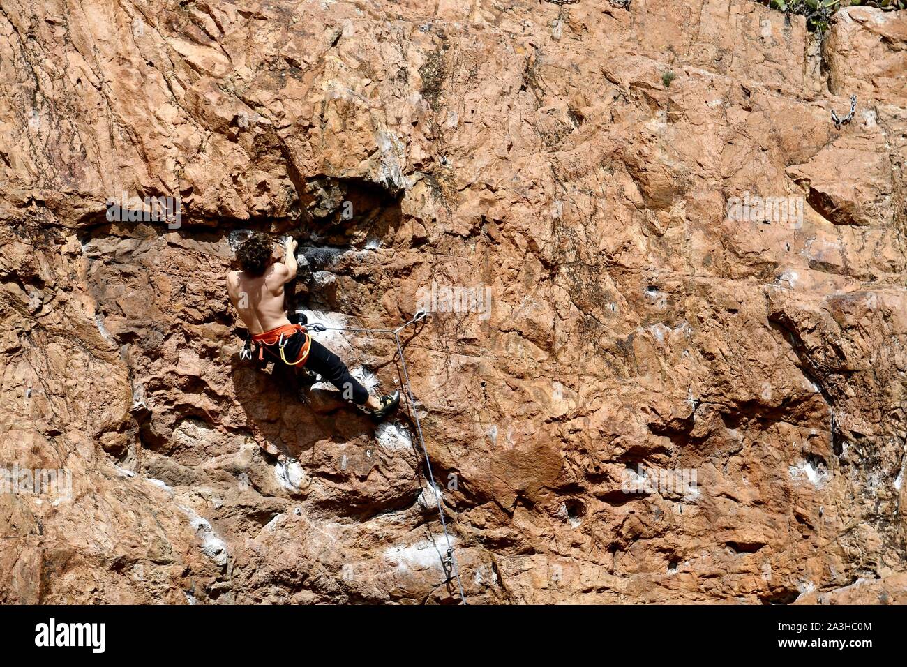 France, Var, Esterel Massif, climbing practice Stock Photo - Alamy