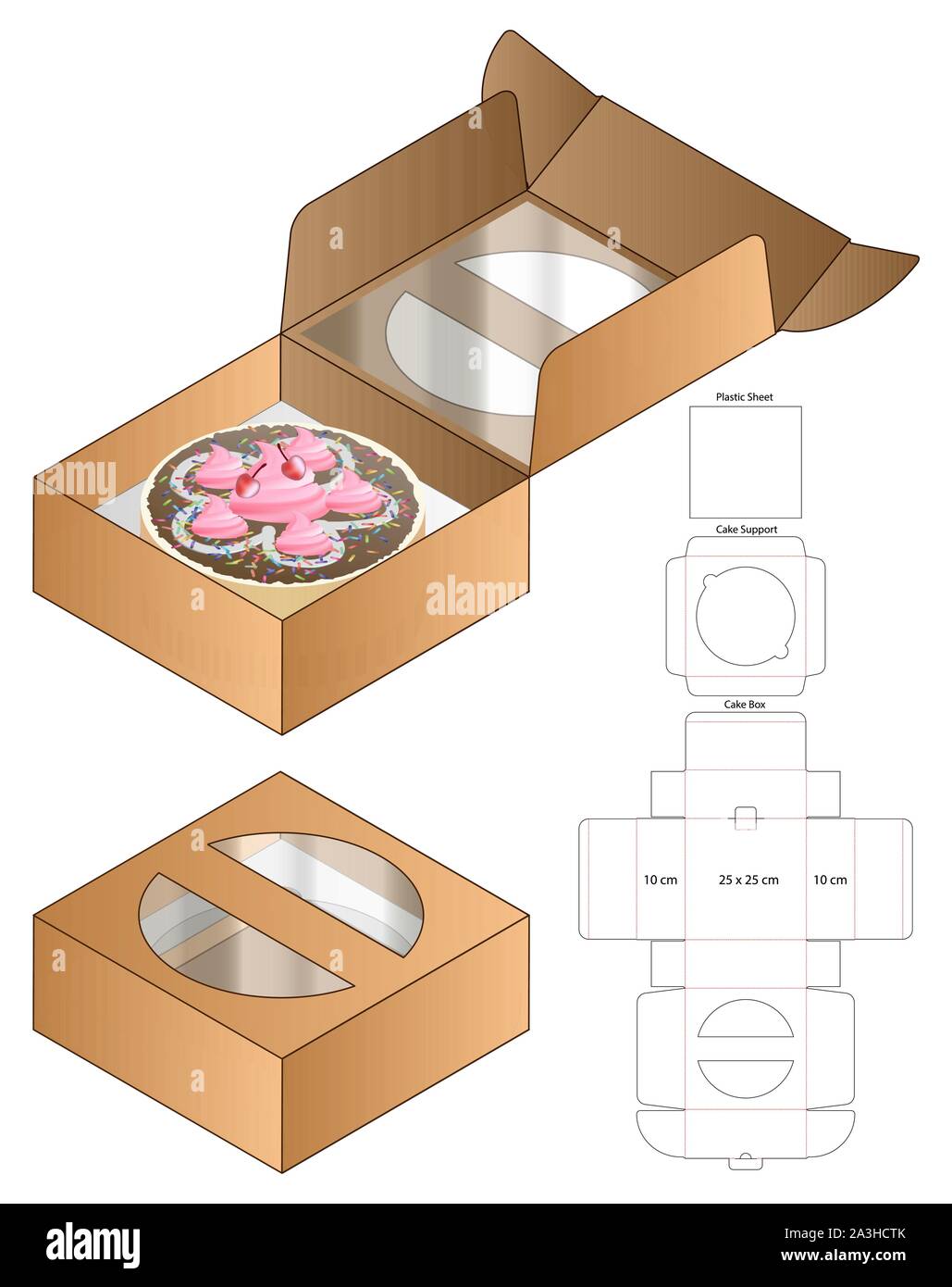 Box packaging die cut template design. 3d mock-up Stock Vector Image ...