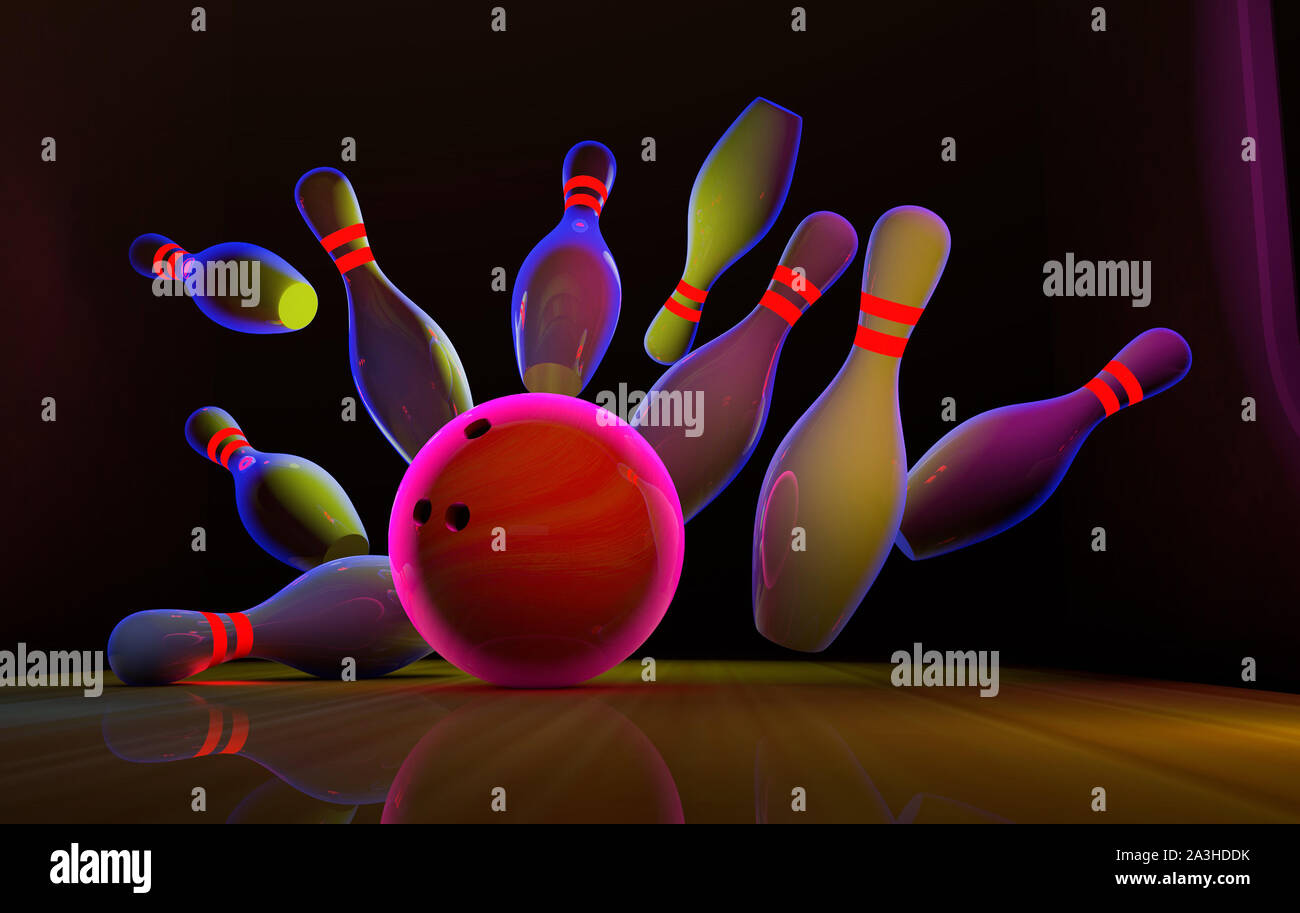 Neon bowling sign hi-res stock photography and images - Alamy