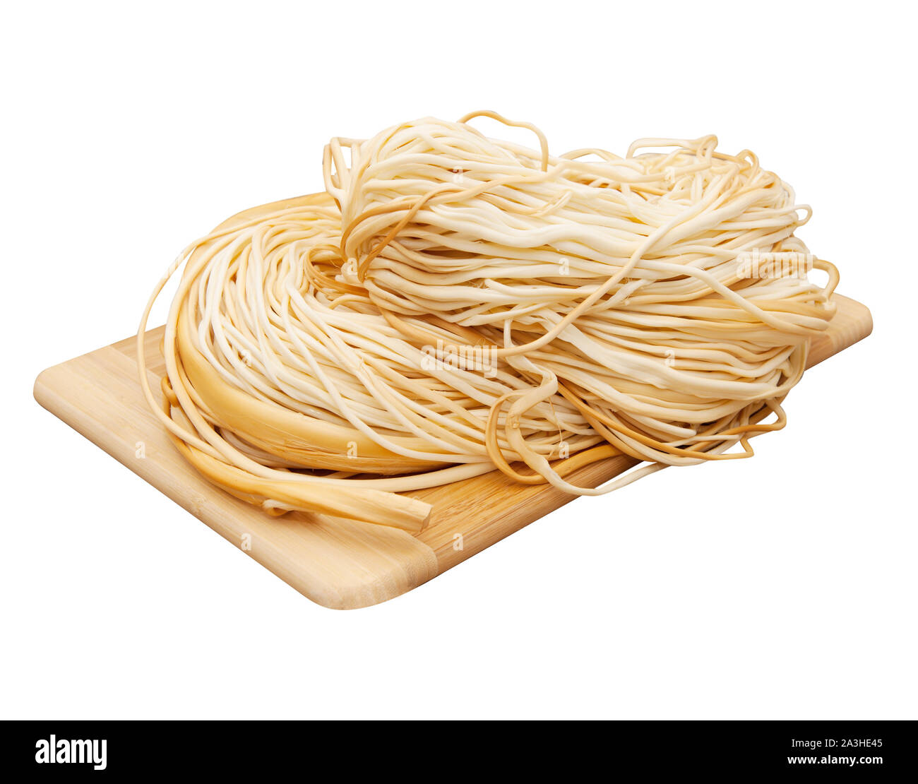 smoked cheese pigtail on a wooden board on white background Stock Photo ...