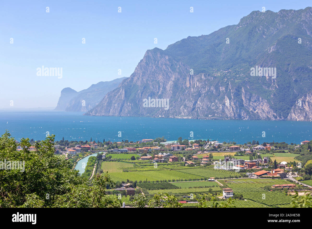 Aerial View of Nago Torbole at Lake Garda in Italy Stock Photo - Alamy