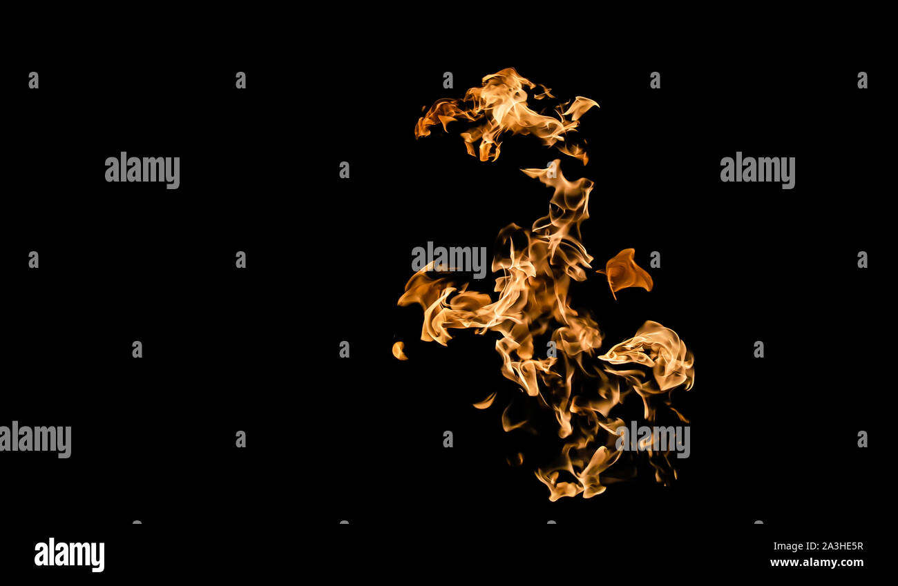 Fire flames on black background. fire on black background isolated ...