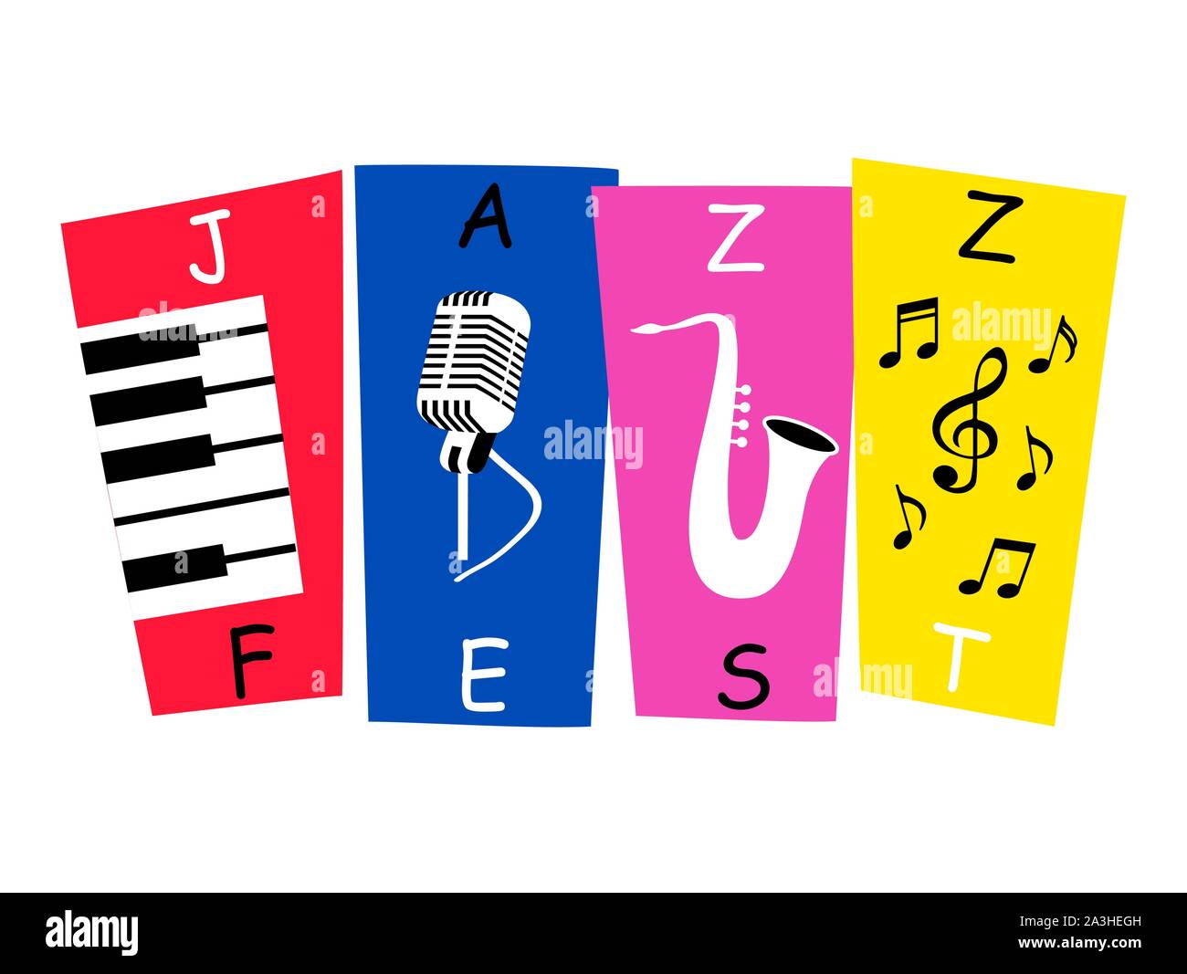 Jazz music festival banner poster illustration vector Stock Vector ...