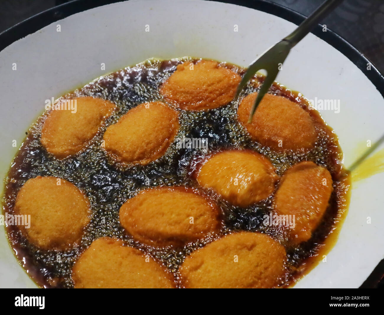Acaraje traditional Brazilian street food of Bahia. Made of black eyed ...