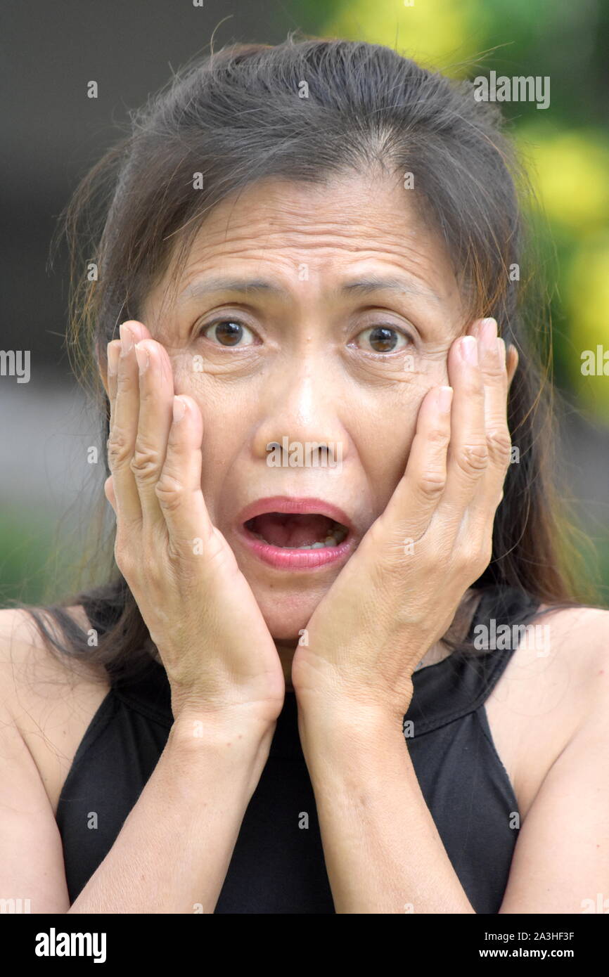 A Startled Adult Female Stock Photo - Alamy