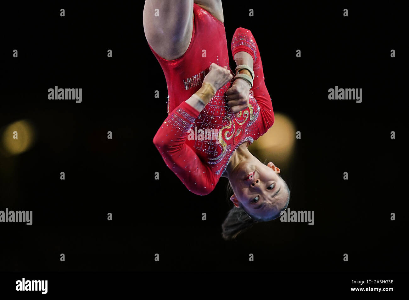 Stuttgart, Germany. 8th Oct, 2019. Yile Chen of China competing in ...