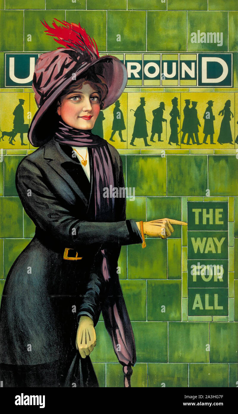 LONDON UNDERGROUND poster about 1905 Stock Photo - Alamy
