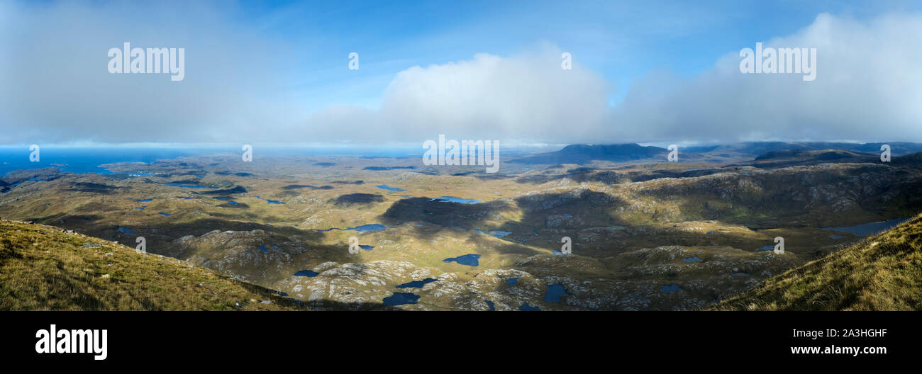 Panorama view from Suilven of Assynt & Inverpoly National Nature ...