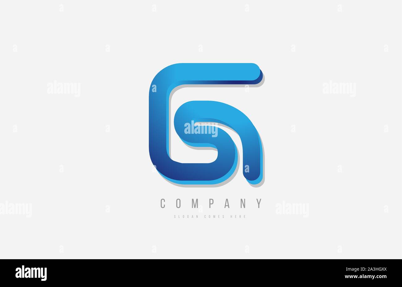 3d line blue g letter logo alphabet for icon design. For a logotype on ...
